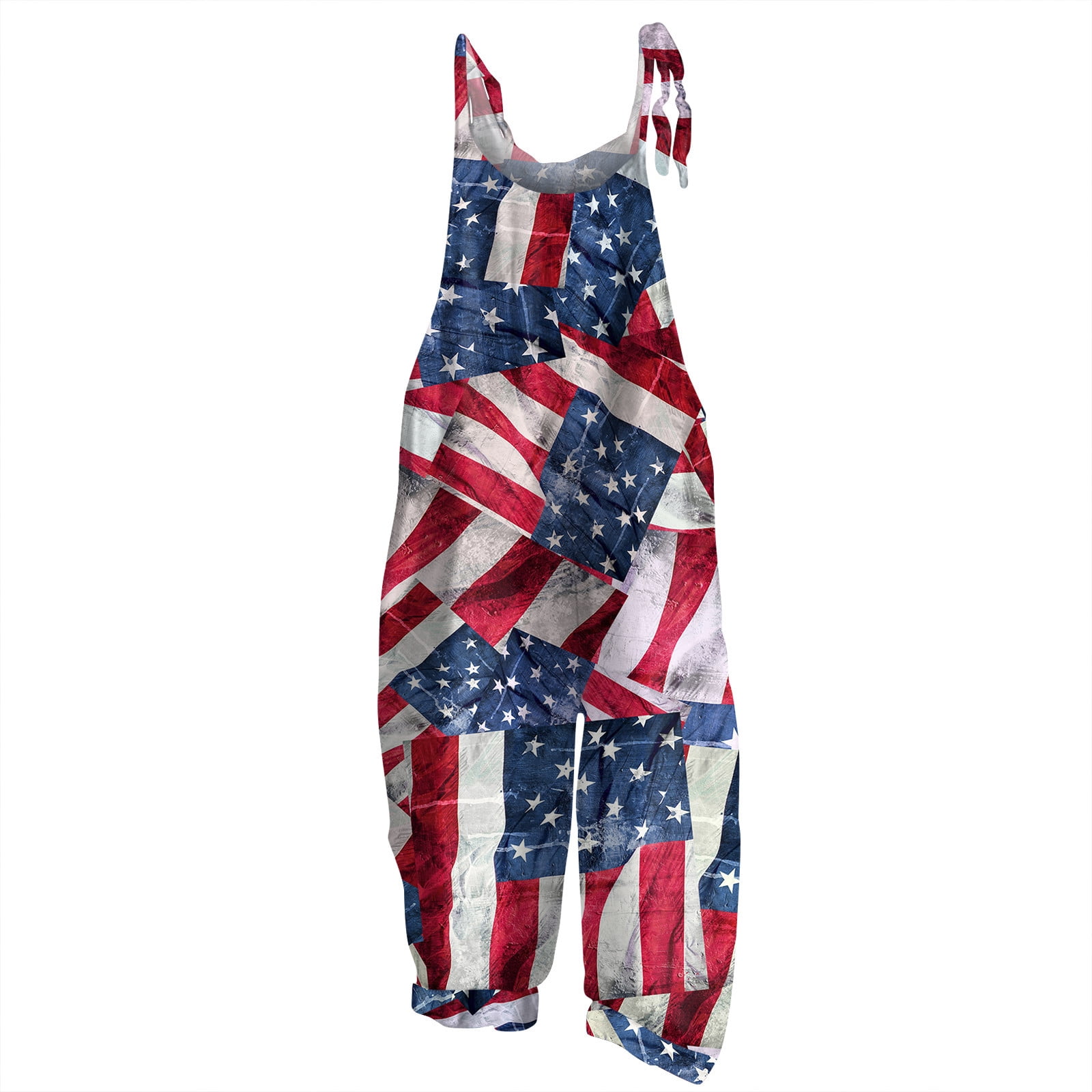 4th of July Wide Leg Jumpsuit for Women Summer Sleeveless Independence ...