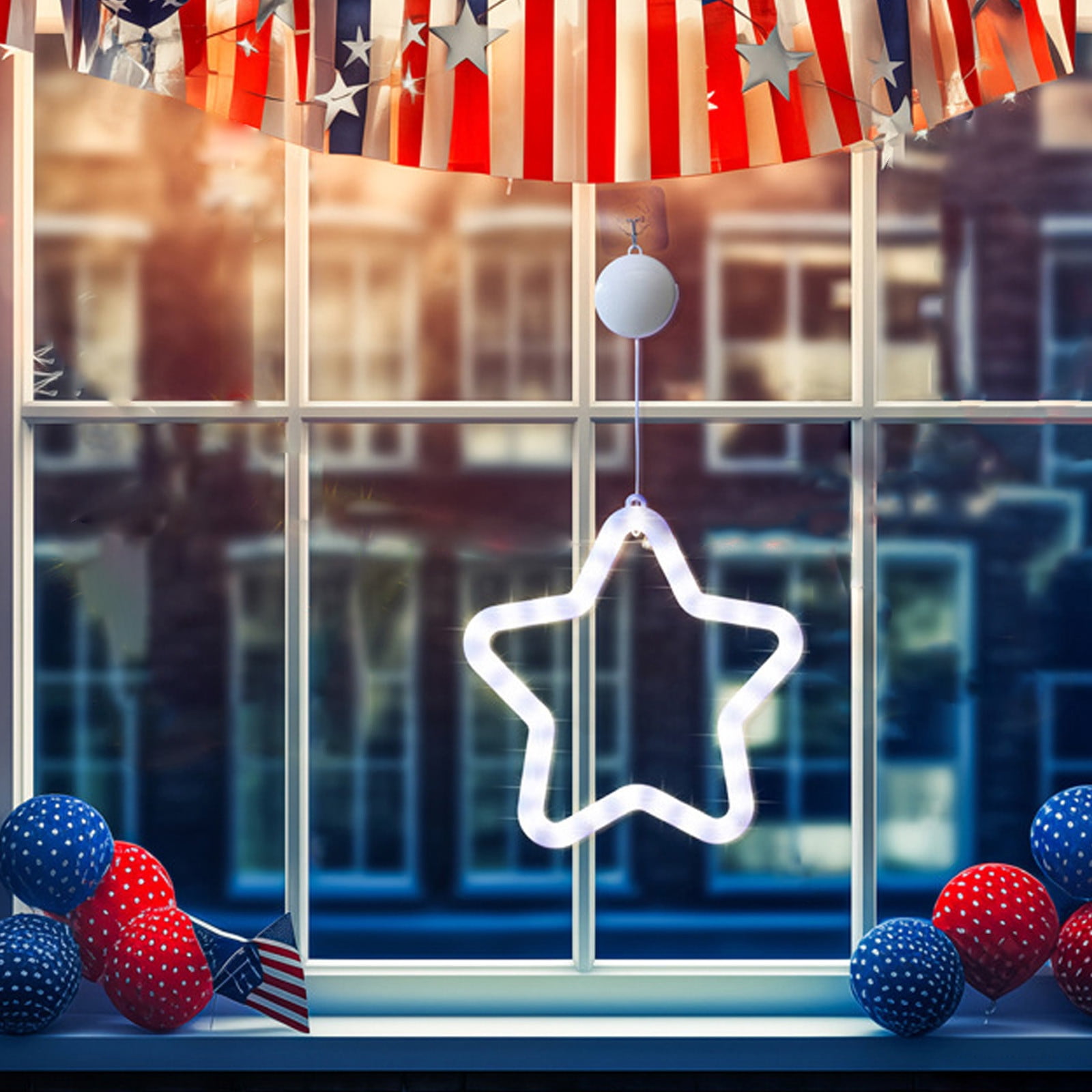 4th of July Window Lights | Red White Blue LED Decoration ...