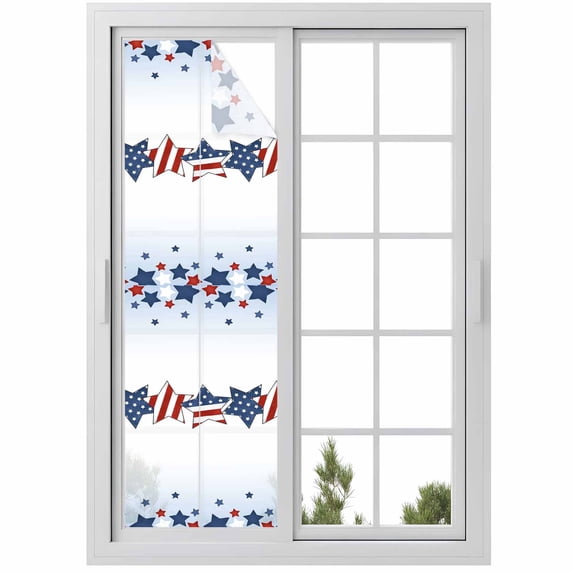 4th of July Window Privacy Film, American Star Blue Ombre Independence ...