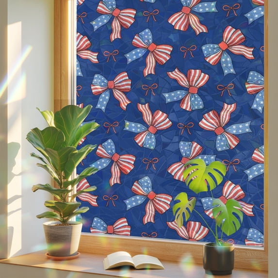 4th of July Window Privacy Film Rainbow Static Cling Stain Glass Window ...