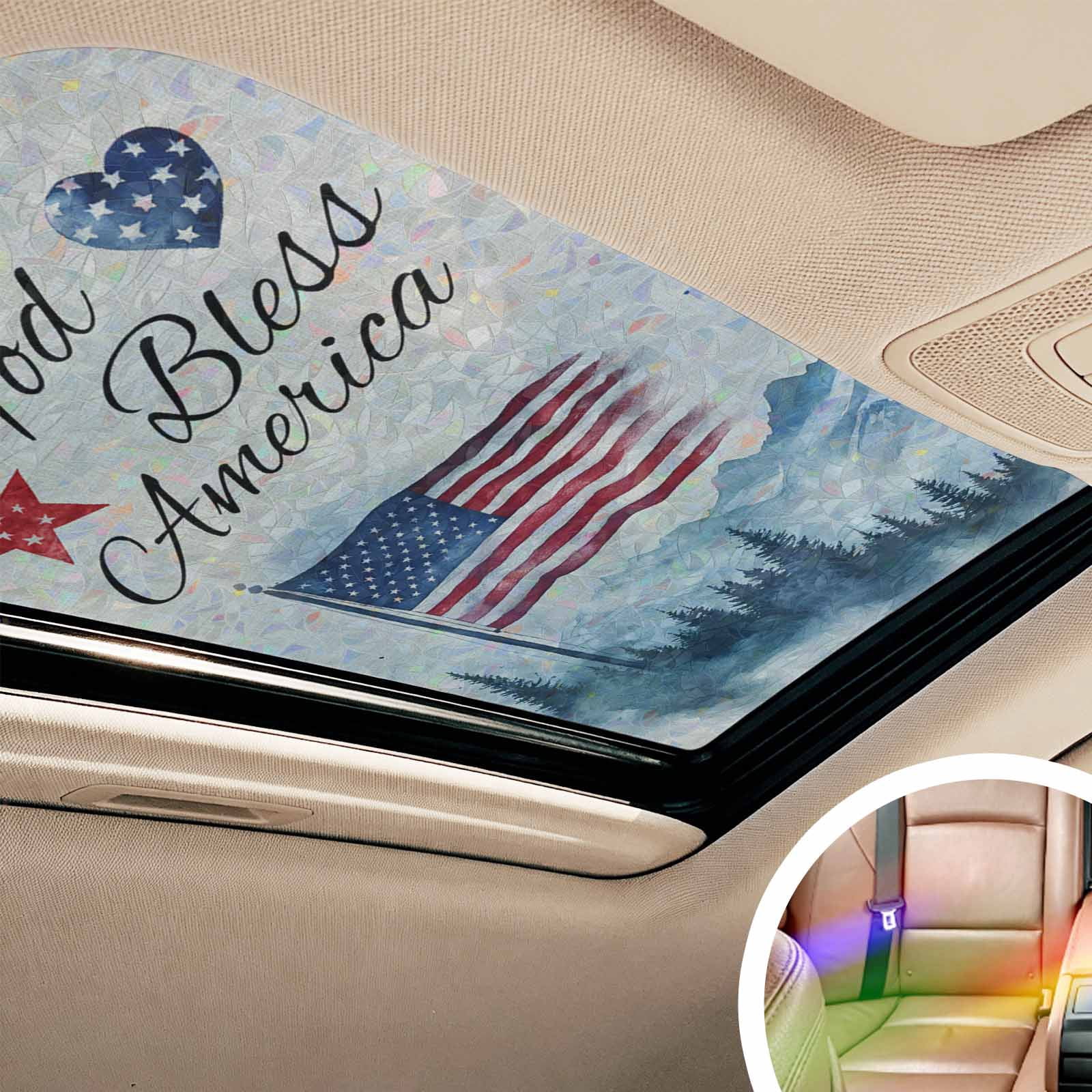 4th of July Window Privacy Film Rainbow Static Cling Stain Glass Window ...