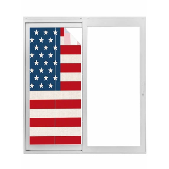 4th of July Window Privacy Film, Red Stripes Independence Day Static ...