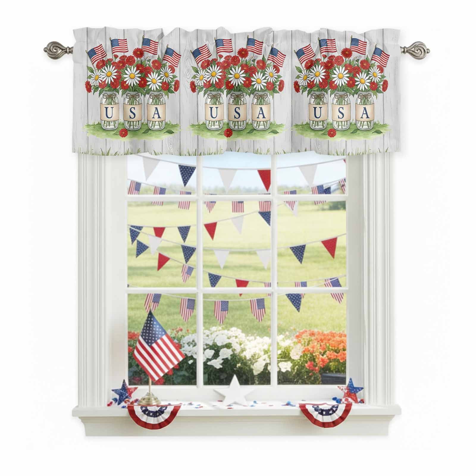 4th of July Window Valances for Kitchen, 250 Years Anniversary ...
