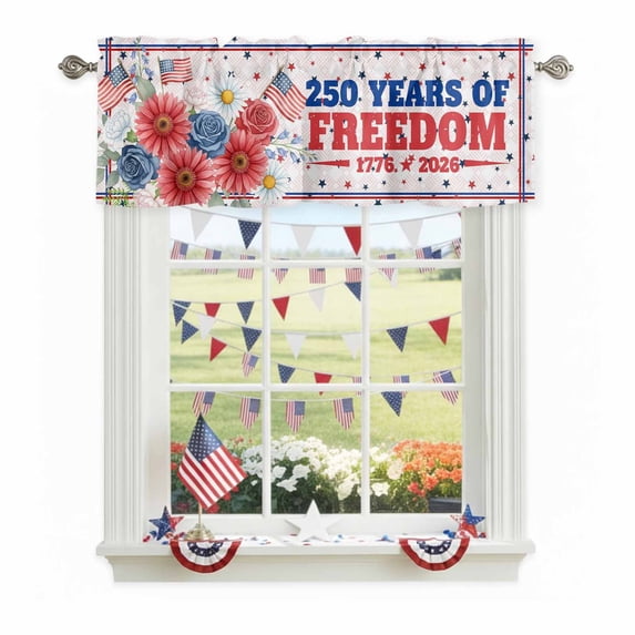 4th of July Window Valances for Kitchen, 250 Years Anniversary ...