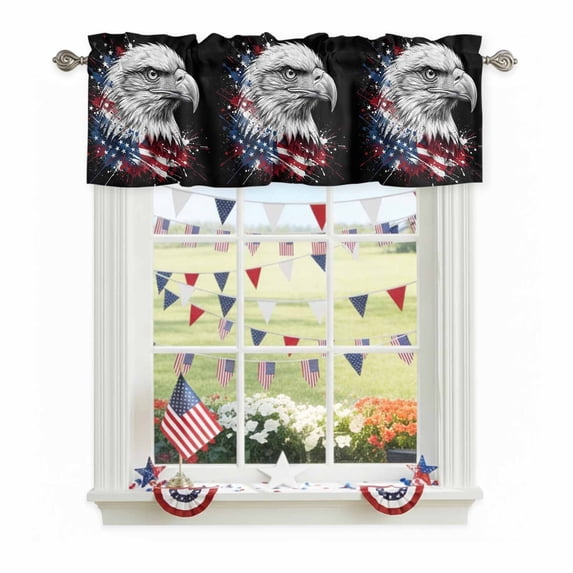4th of July Window Valances for Kitchen, Patriotic Eagle Stars and ...