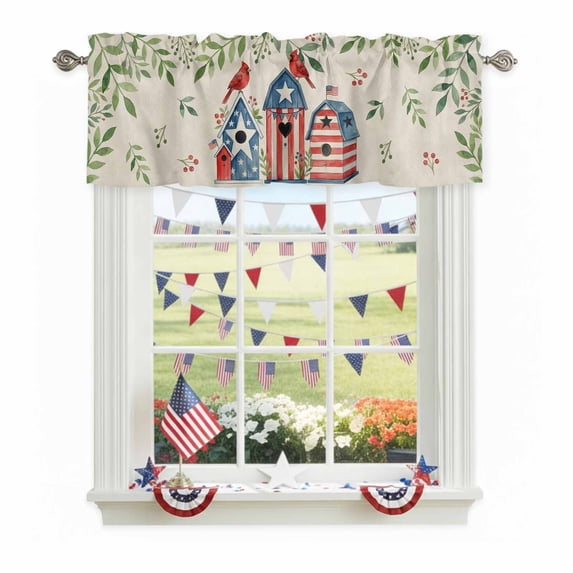 4th of July Window Valances for Kitchen, Stars and Stripes House ...