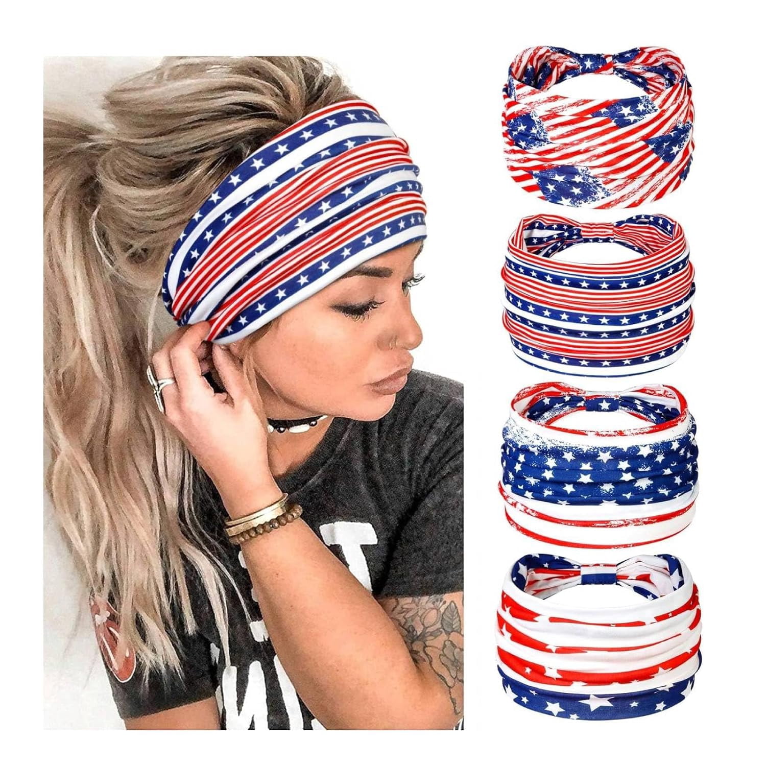 4th of July Womens Headband Independence Day Hair Accessories Patriotic ...