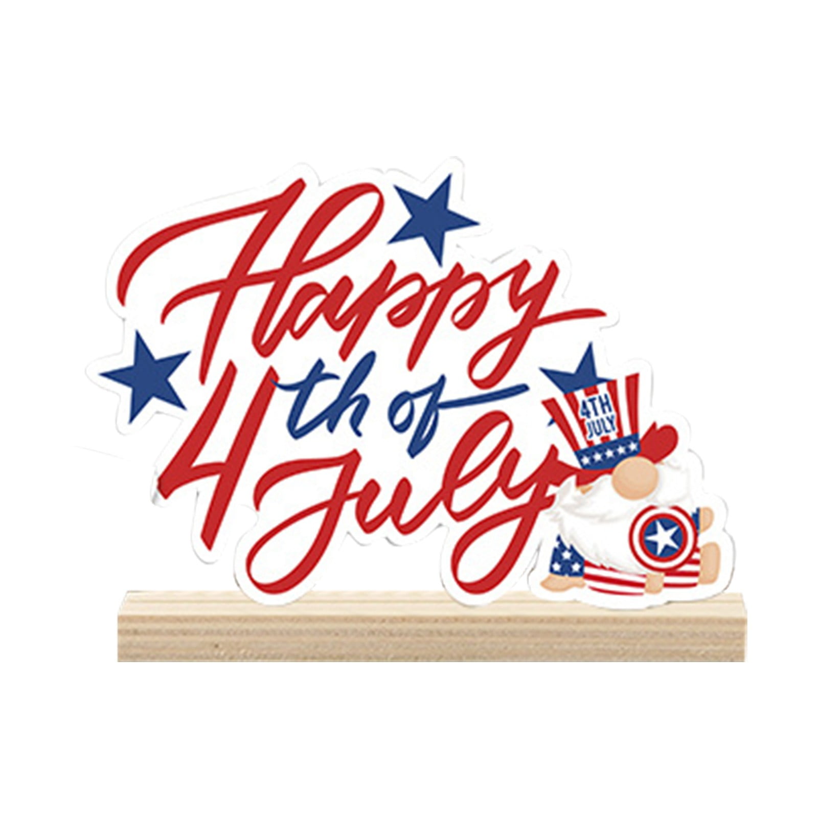 4th of July Wood Patriotic USA Sign Memorial Day Table Decoration Free ...