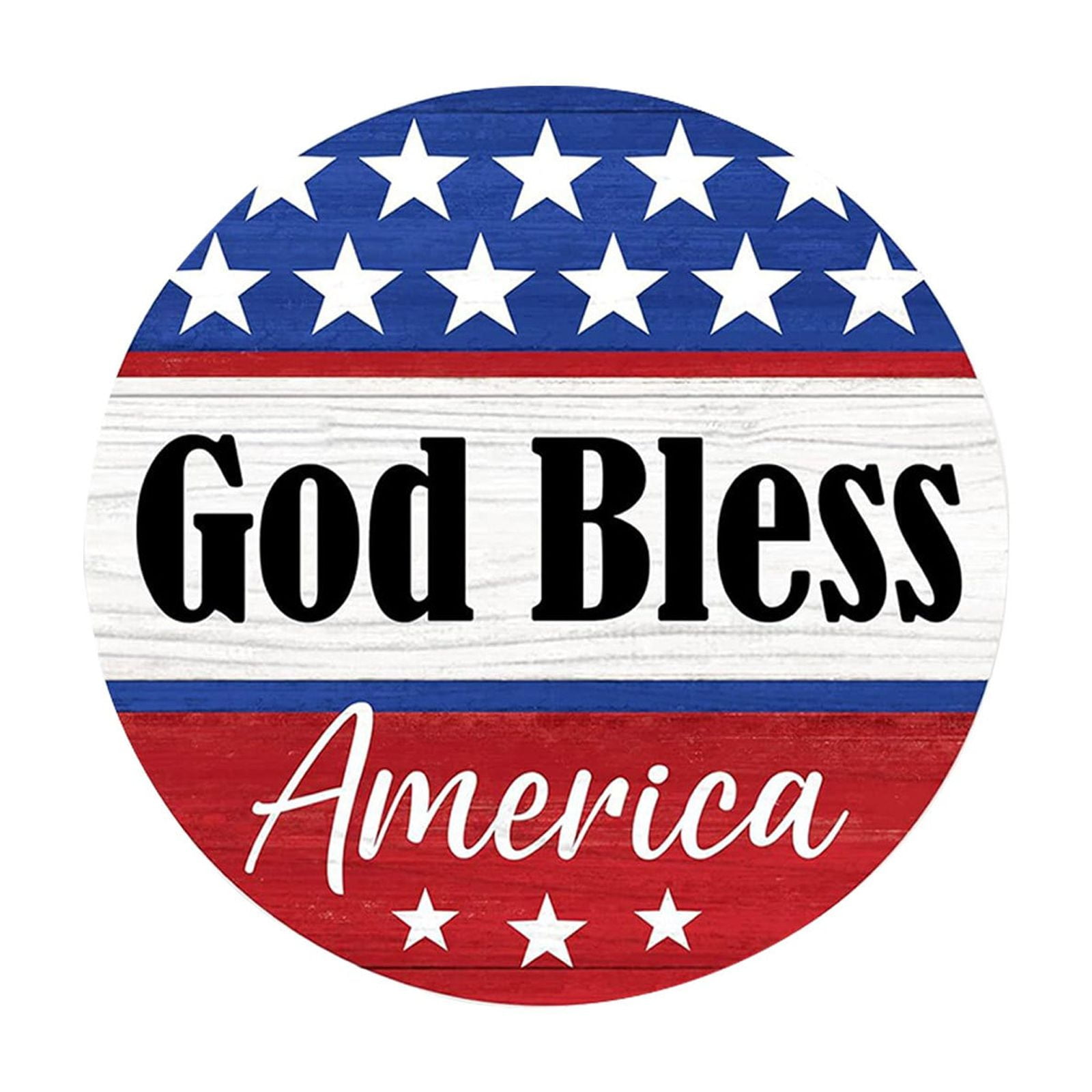 4th of July Wooden Hanging Welcome Sign, 12" Patriotic Wooden Hanging ...