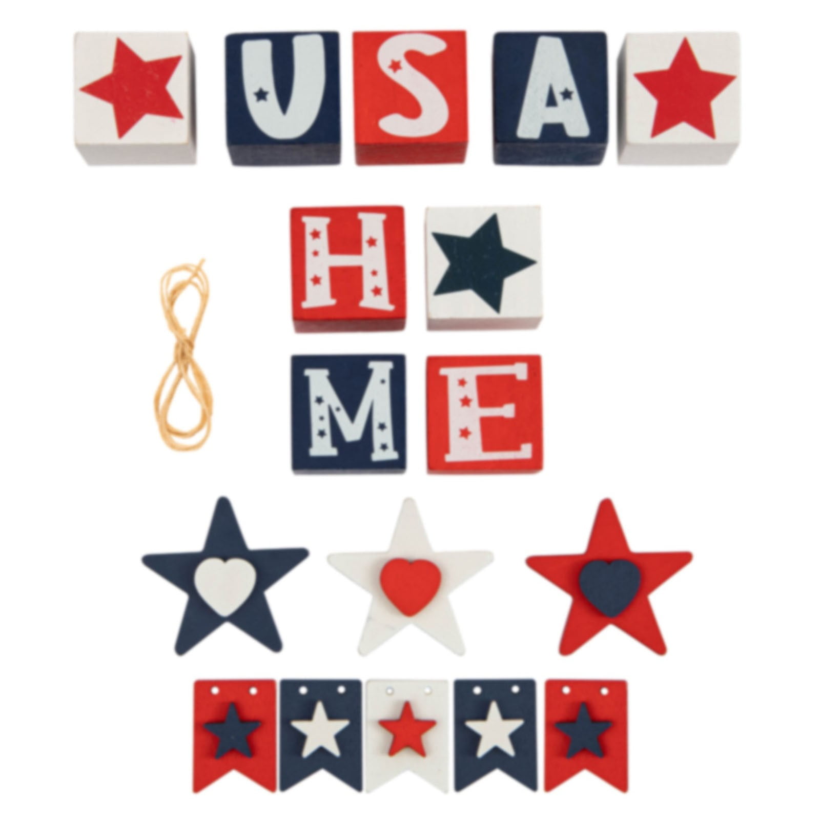 4th of July Wooden Table Decor Set Patriotic Table Centerpiece Sign ...