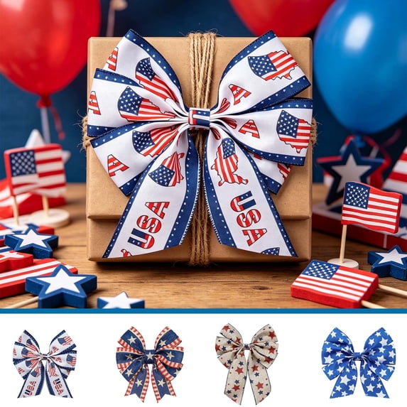 4th of July Wreath Bows,Patriotic Decor Bows for Wreath,America Flag ...