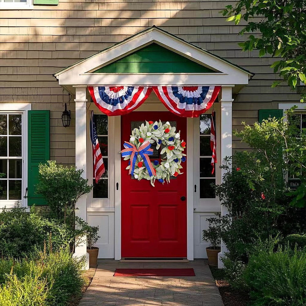 4th of July Wreath for Front Door Patriotic Wreath Decorations Memorial ...