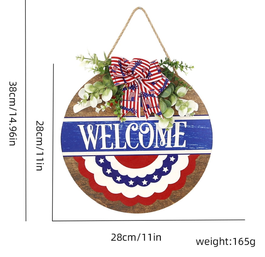4th of July Wreaths for Front Door Decorations, Patriotic Wooden ...