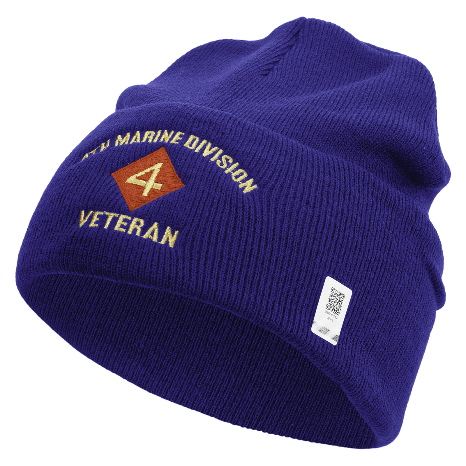 4th Marine Division Veteran Logo Embroidered 12 Inch Solid Knit Cuff ...