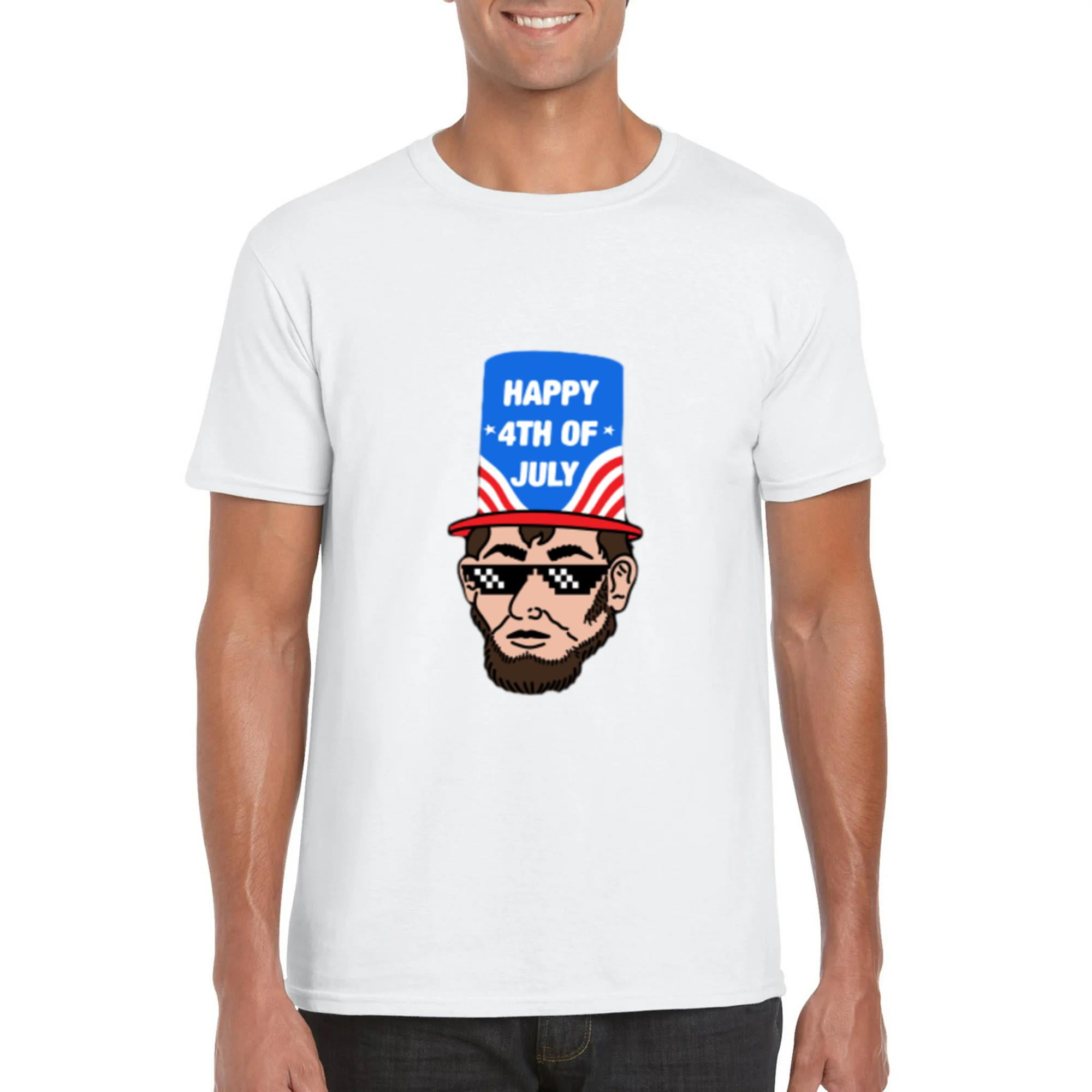 4th Of July Abraham Lincoln Funny Independence Day Prez T-Shirt, for ...