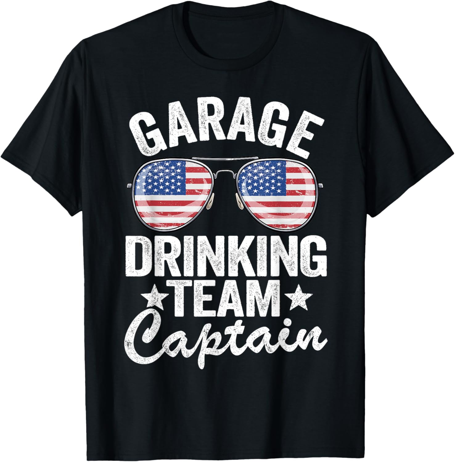 4th Of July Beer American Flag Garage Drinking Team Captain T-Shirt ...