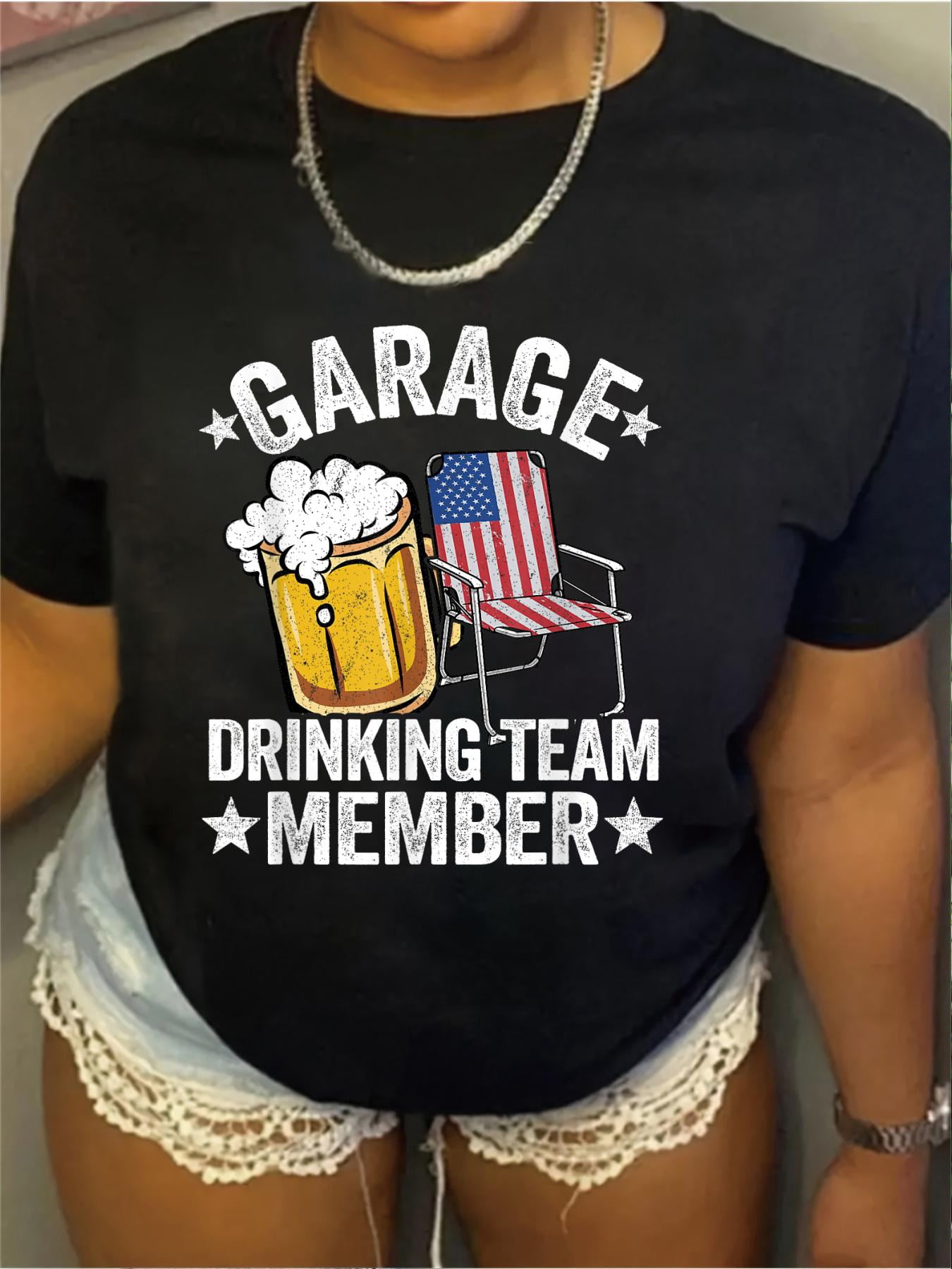 4th Of July Beer American Flag Garage Drinking Team Member T-Shirt ...