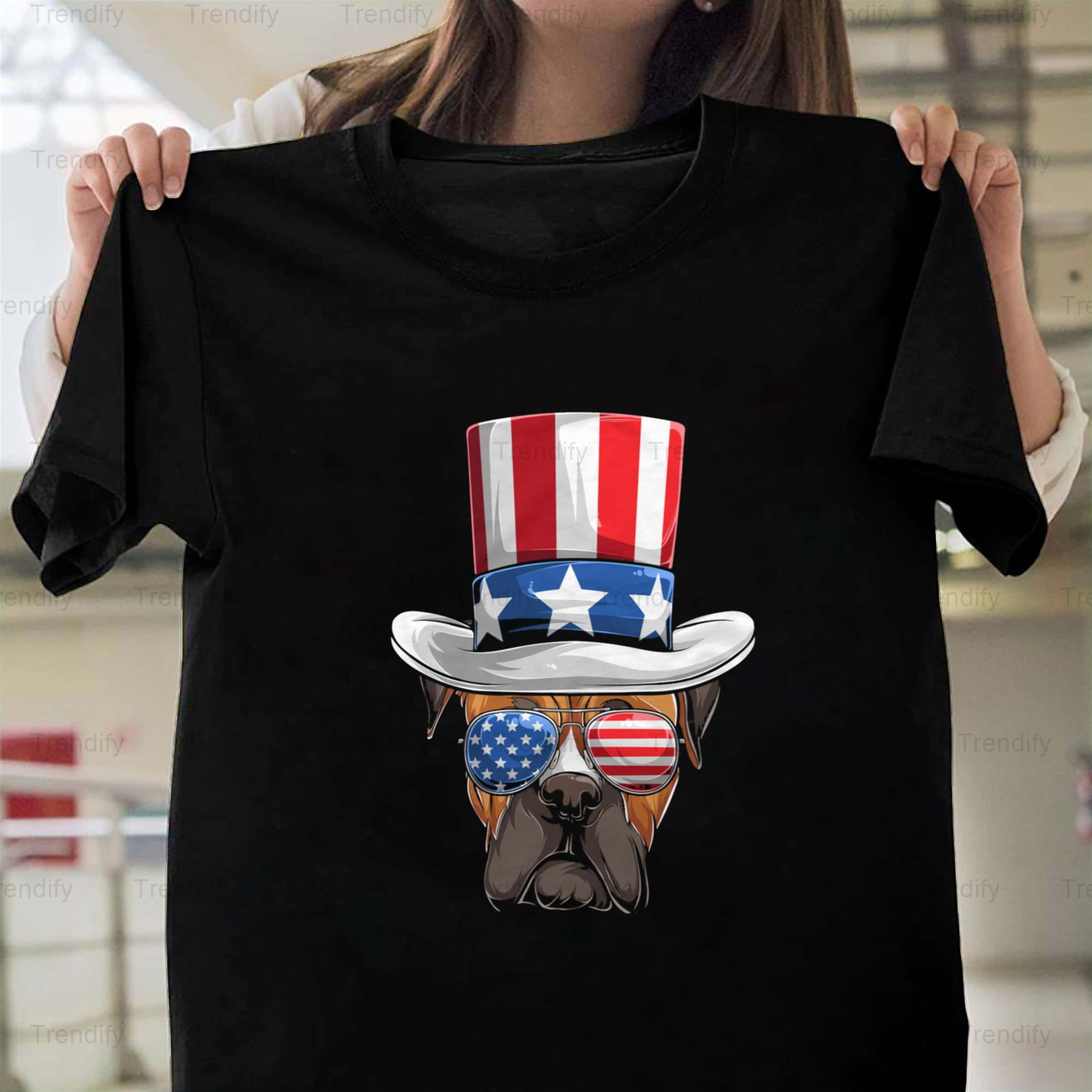 4th Of July Chocolate Boxer Dog Mom & Dad Themed Graphic H38900 T-Shirt ...