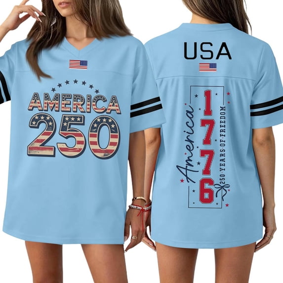 4th Of July Decorations Women Oversized 250 Years Patriotic T-Shirts ...