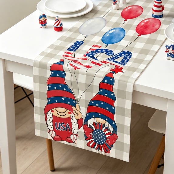 4th Of July Decorative Table Runner And Tablecloth Set Independence Day ...