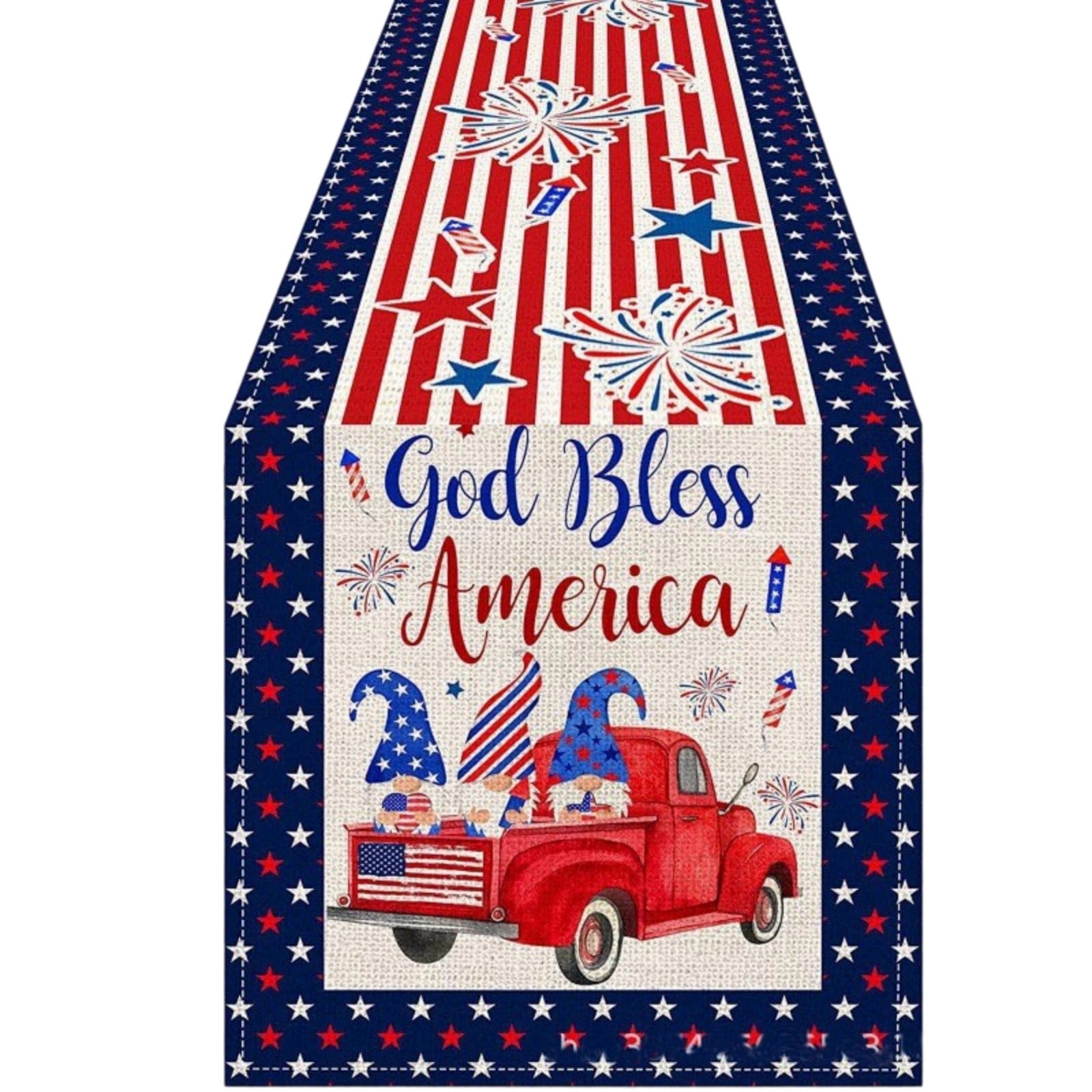 4th Of July Decorative Tablecloth And Table Runner Independence Day ...