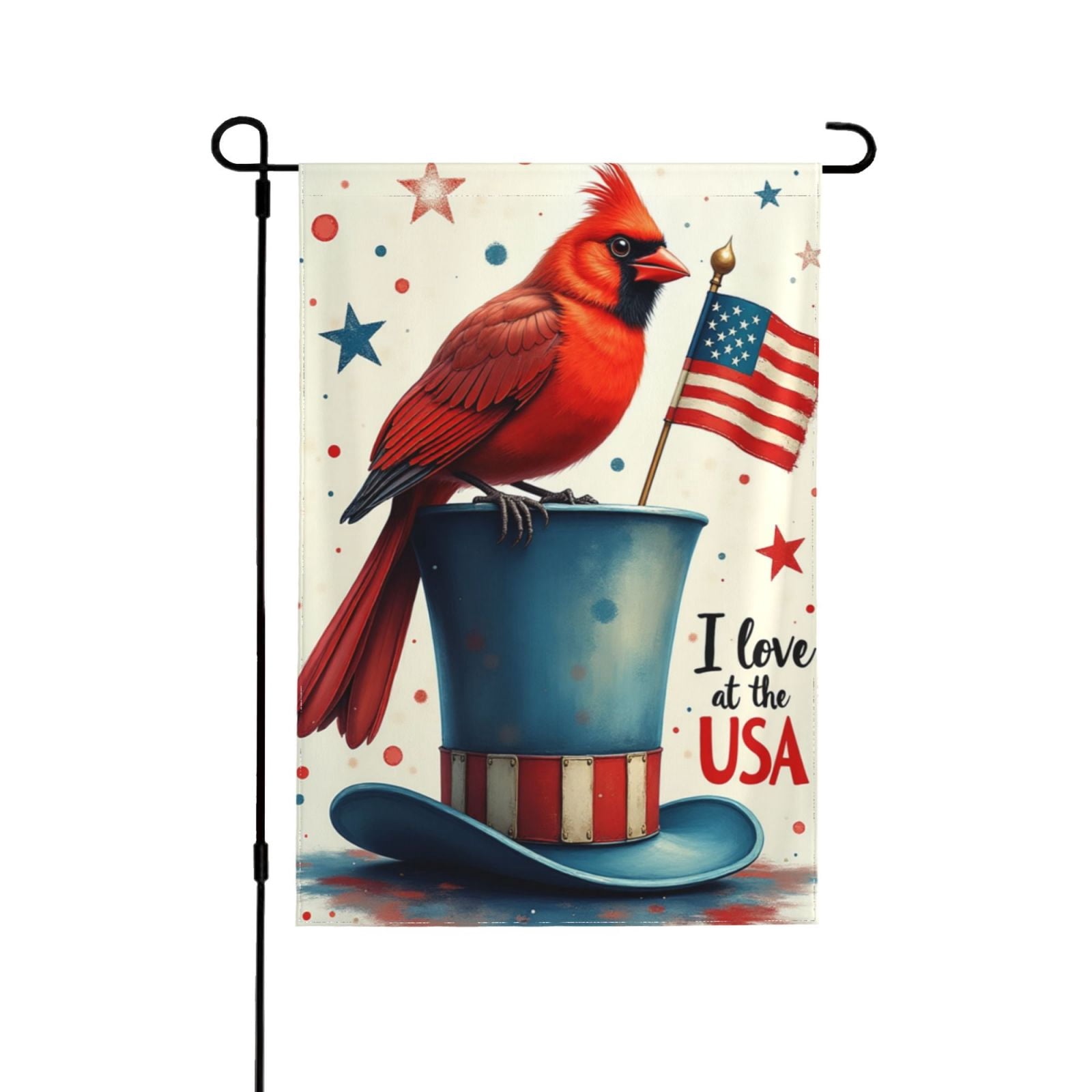 4th Of July Garden Flag I LOVE THE USA Double Sided USA Flag Patriotic ...