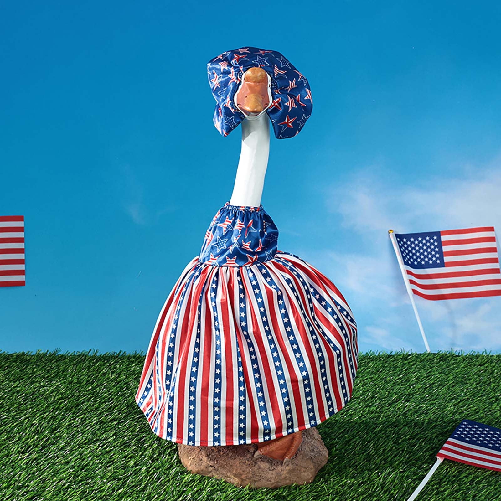 4th Of July Goose Decoration Set, Patriotic Red White Blue Flag Costume ...
