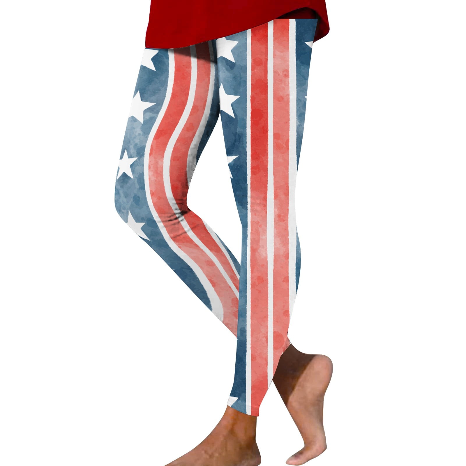 4th Of July Independence Shirts Women American Flag Capri Leggings High ...
