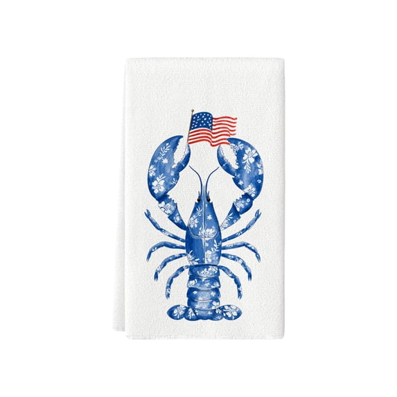 4th Of July Kitchen Hand Towels Patriotic USA Cottage Decorative Dishes ...