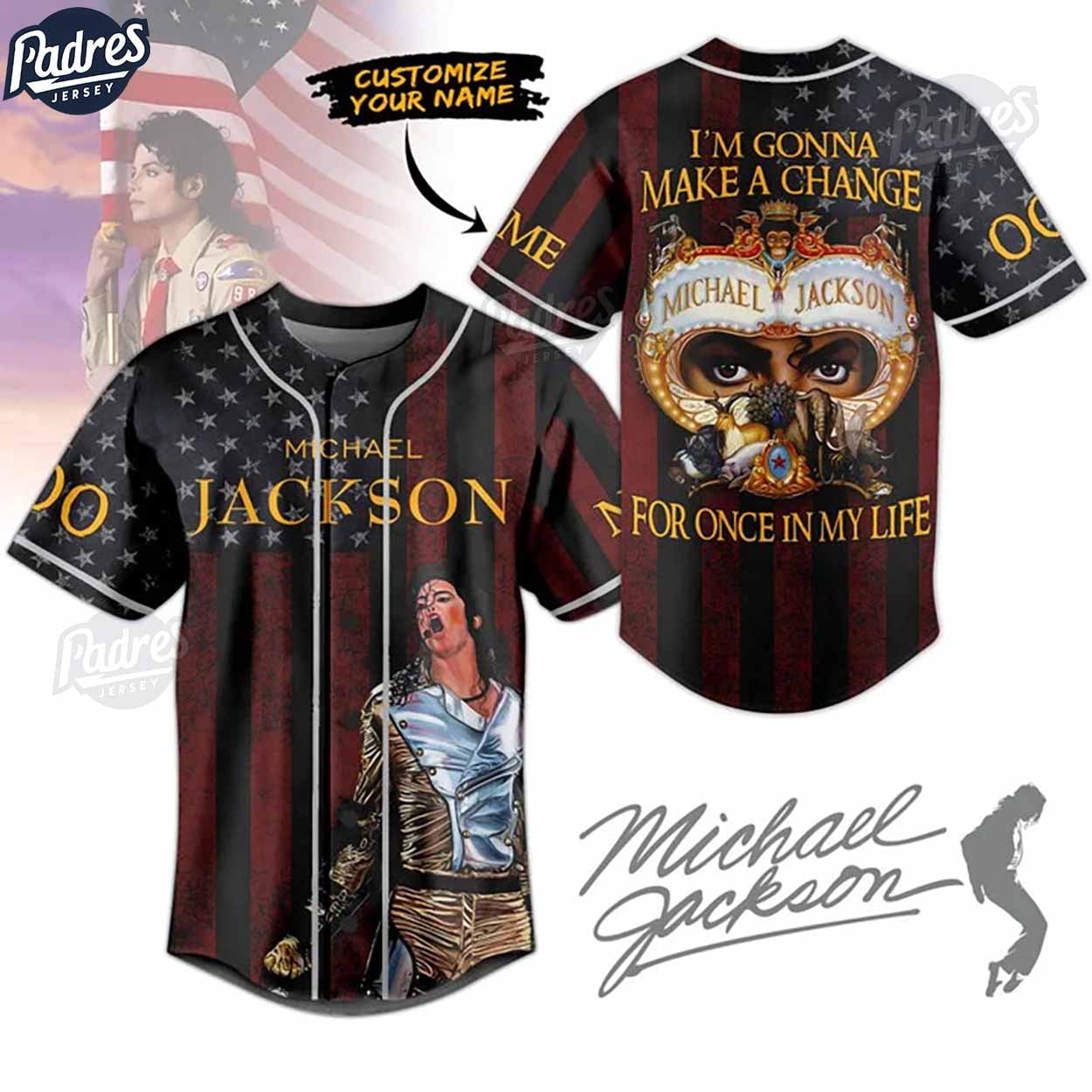 4th Of July Michael Jackson Baseball Jersey - Walmart.com