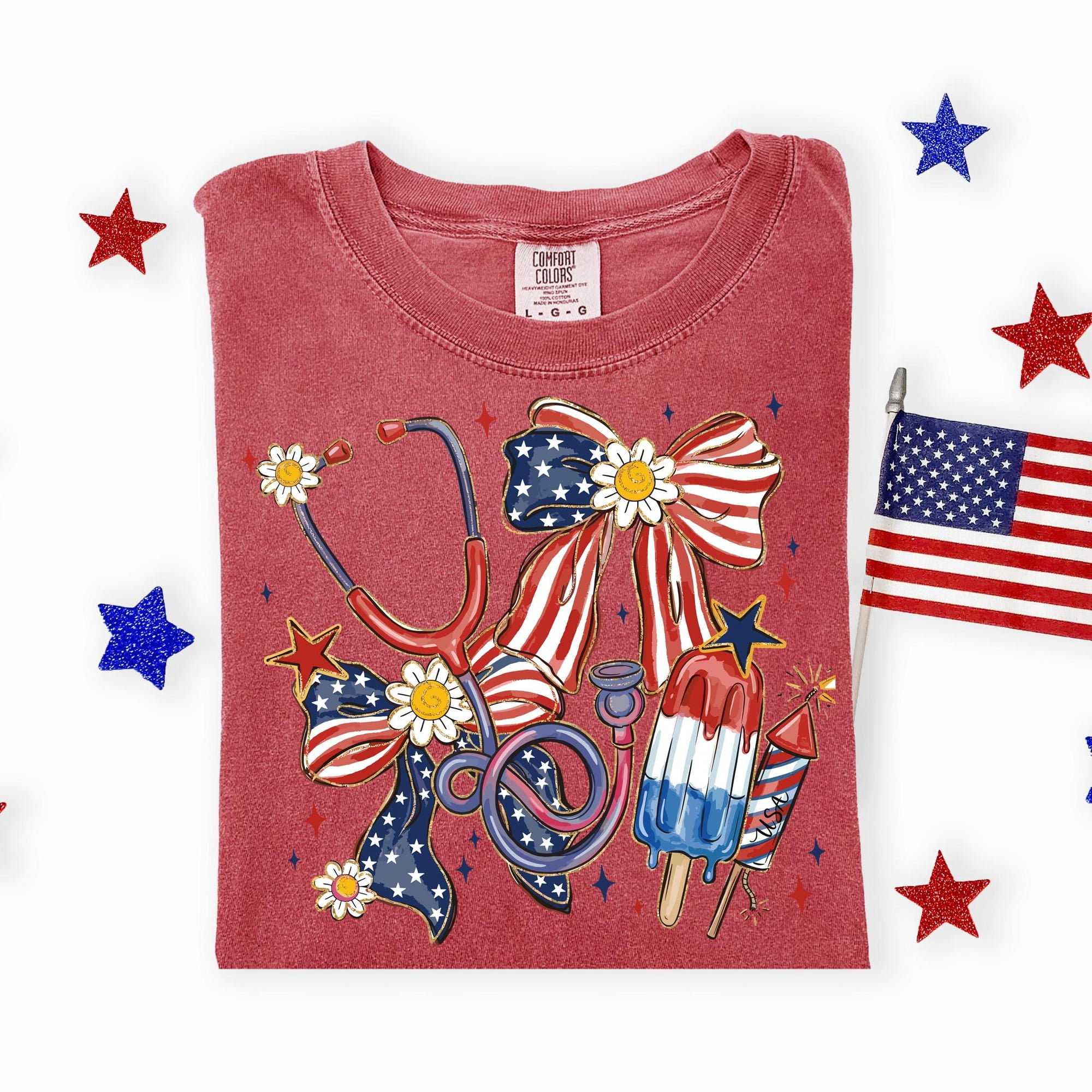 4th Of July Nurse Tshirt ER Coquette Nurse July 4th Shirt Fourth Of ...