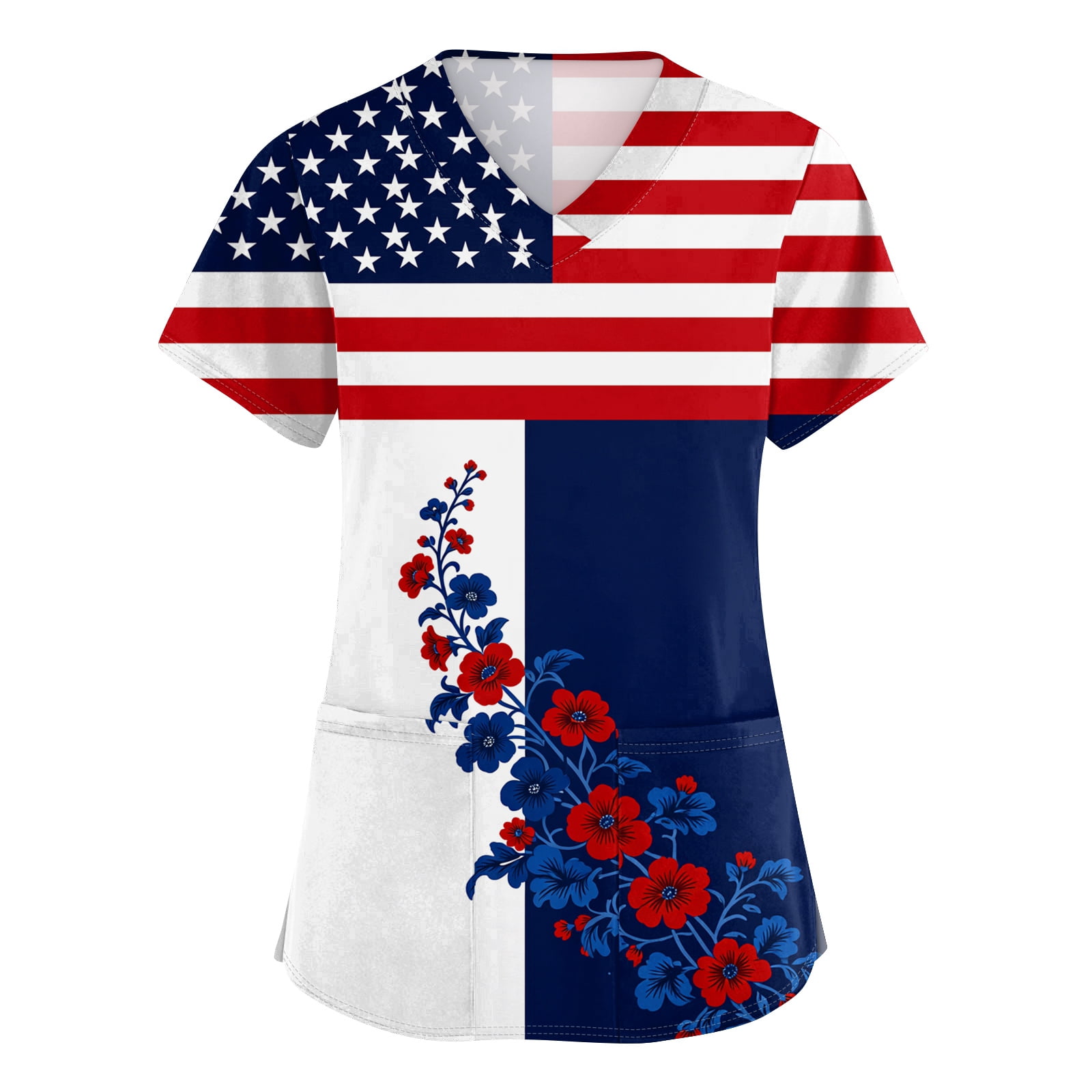 4th Of July Nursing Scrub Tops for Women 250th Anniversary Usa Flag ...