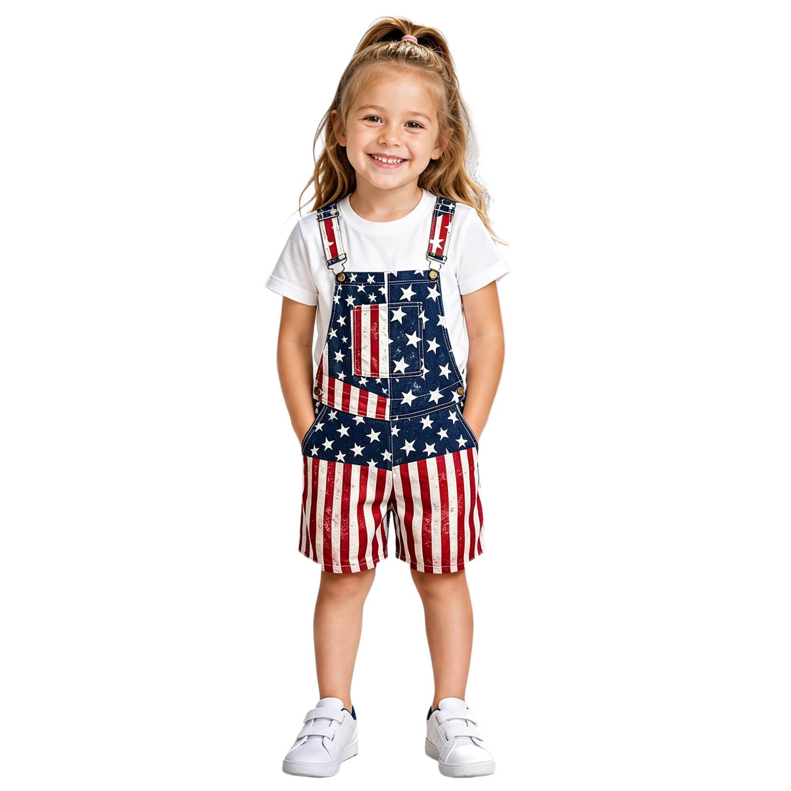 4th Of July Overalls Boys Girls Stripe Floral Star Jumpsuits Red White ...