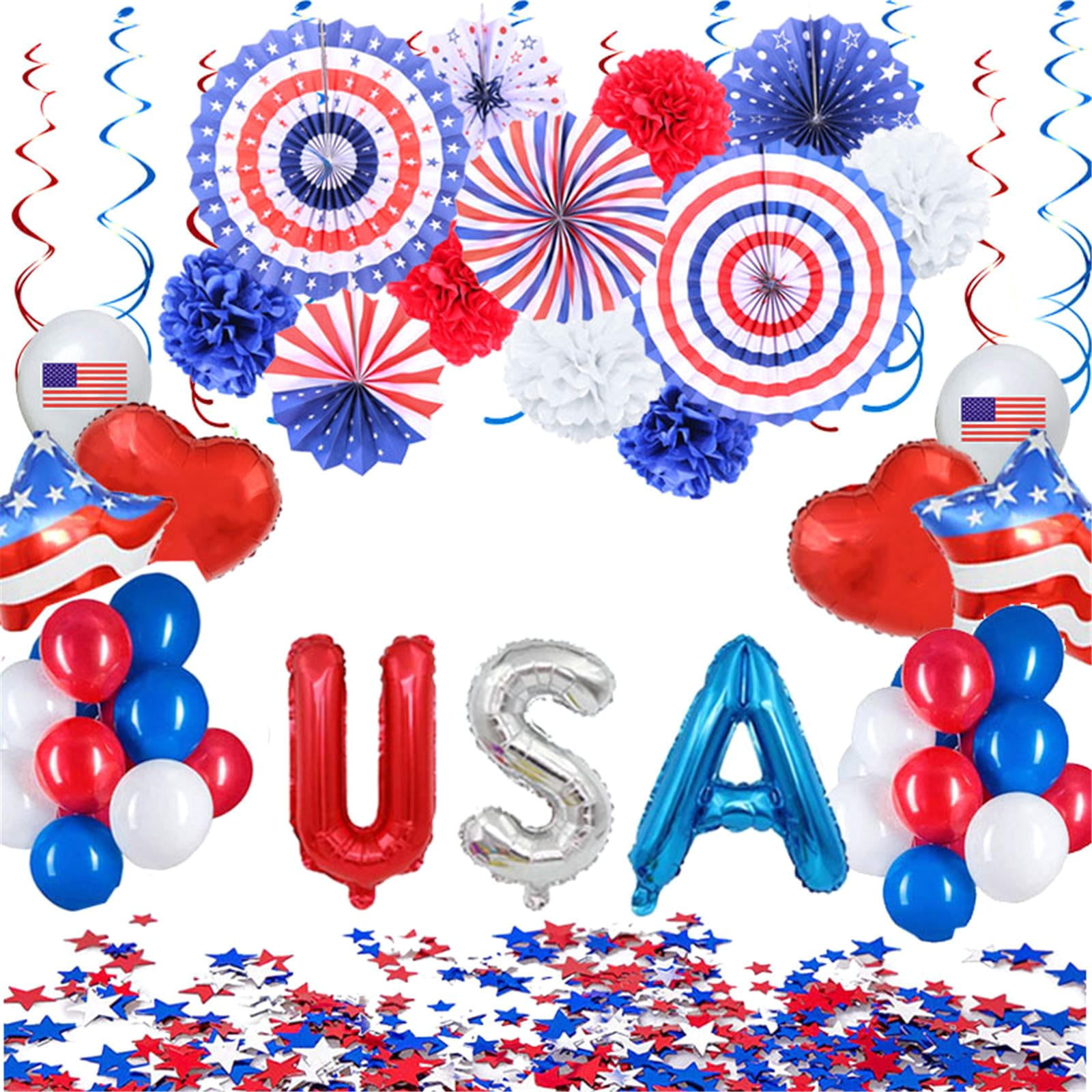 4th Of July Patriotic Decorations Set Independence Day Party ...