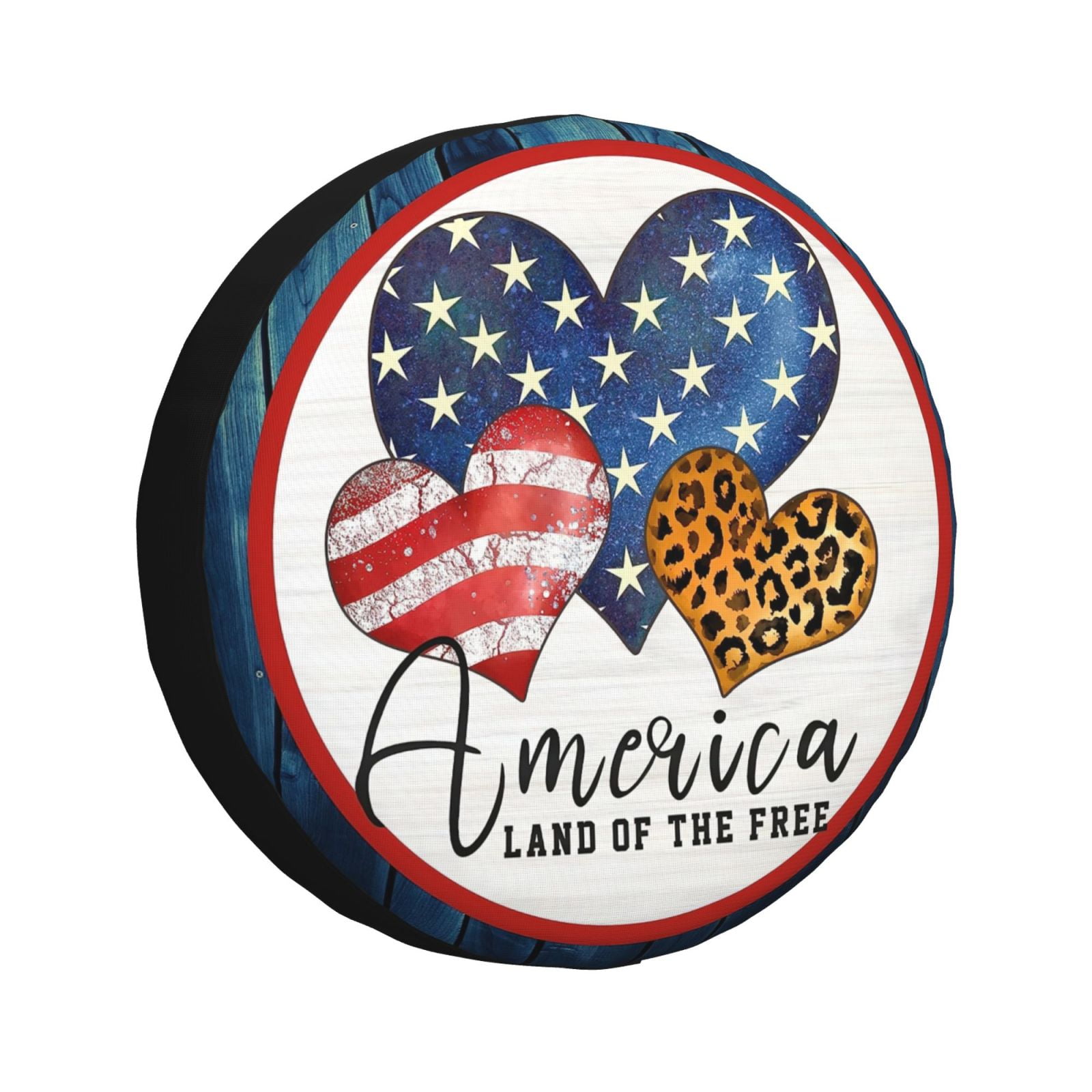 4th Of July Patriotic Hearts Tire Cover 17" Wheel Protectors Tyre ...