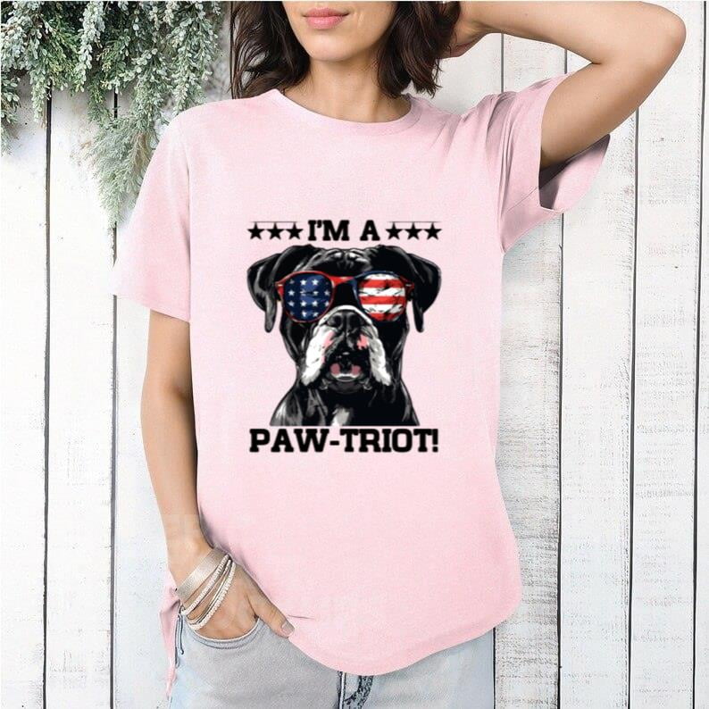 4th Of July Paw triot Boxer Dog Patriotic USA American T-Shirt, for men ...