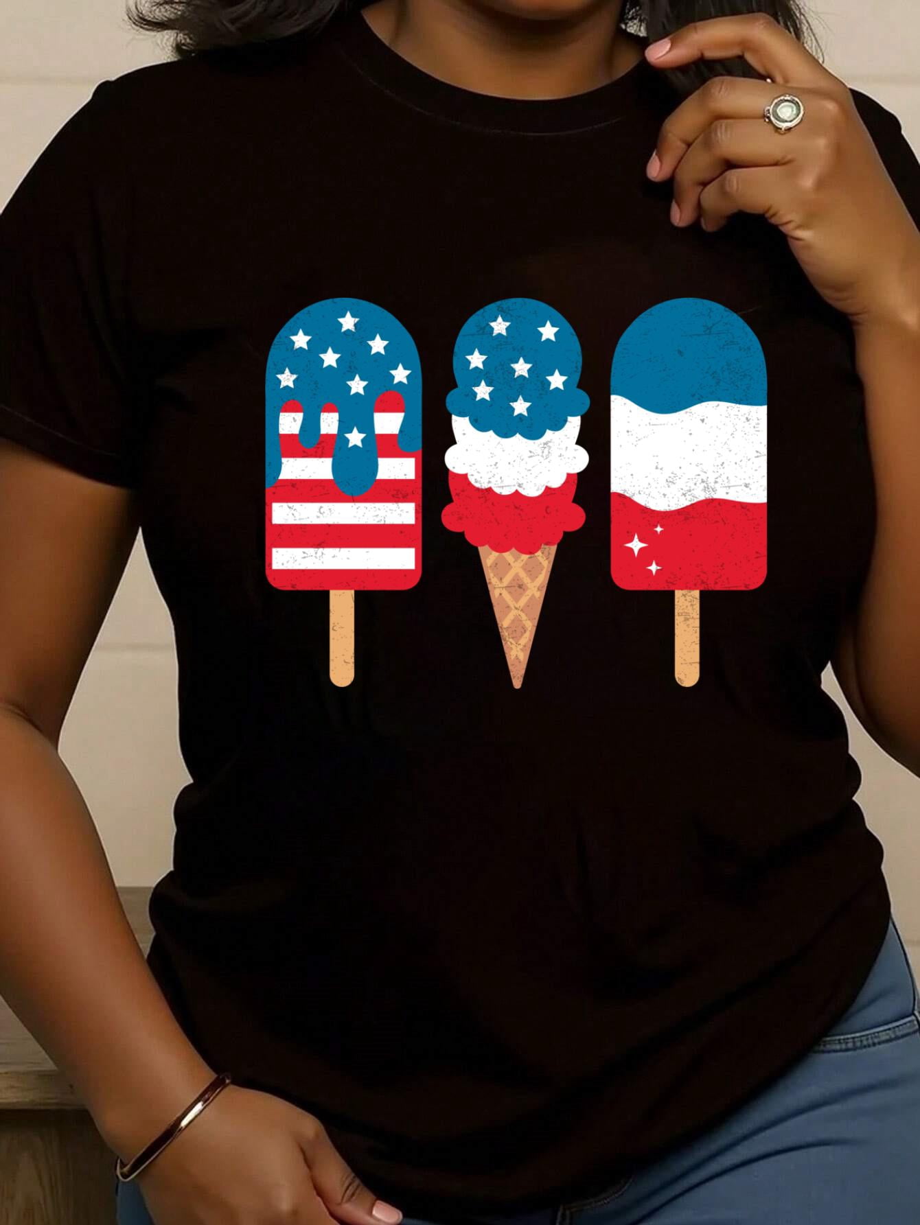 4th Of July Popsicle Red White Blue American Flag Patriotic T-Shirt ...