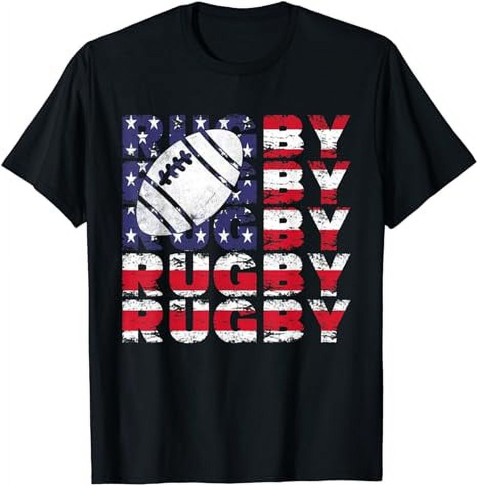 4th Of July Rugby American Flag Vintage Sports Patriotic T-Shirt ...