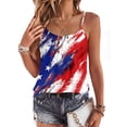 4th Of July Shirts for Women American Flag Print Spaghetti Strap Square ...