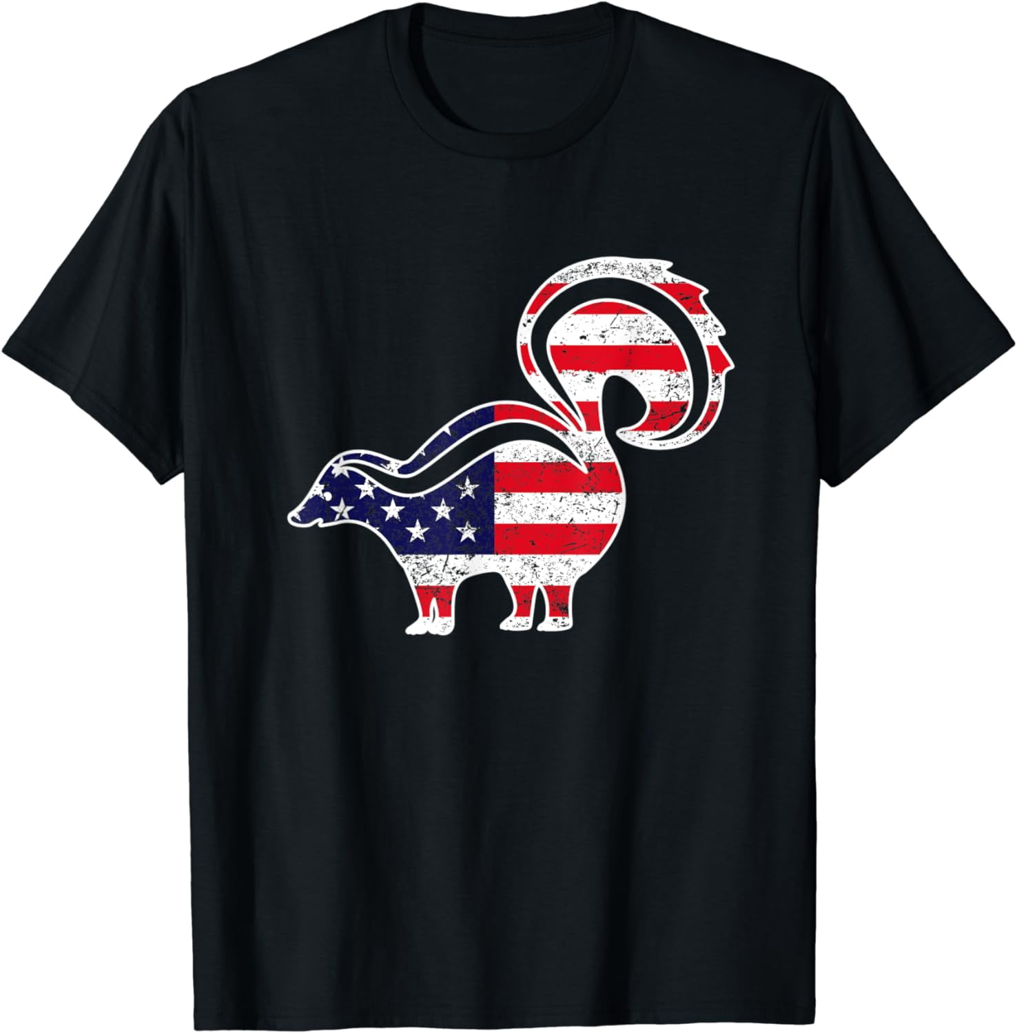 4th Of July Skunk Graphic Patriotic USA American Flag T-Shirt - Walmart.com