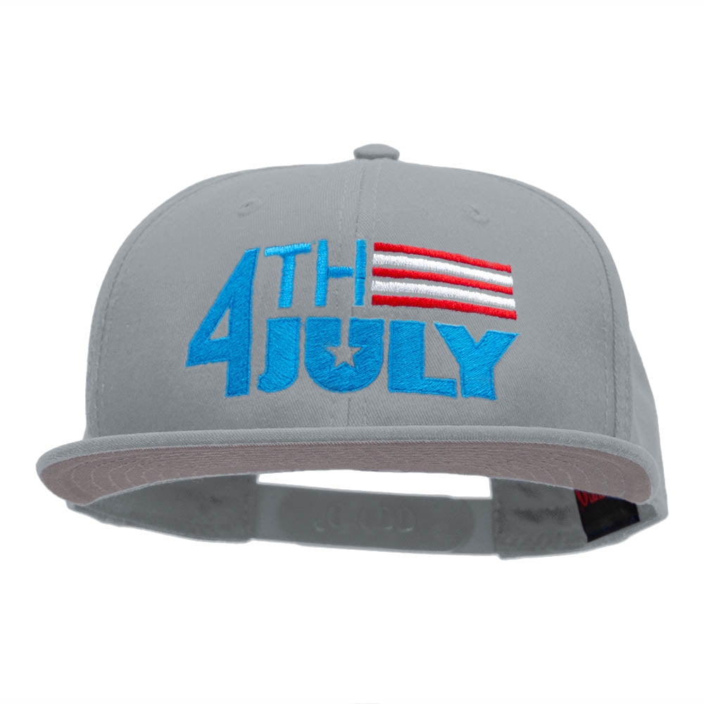 4th Of July Striped Embroidered Prostyle Snapback - Grey OSFM - Walmart.com