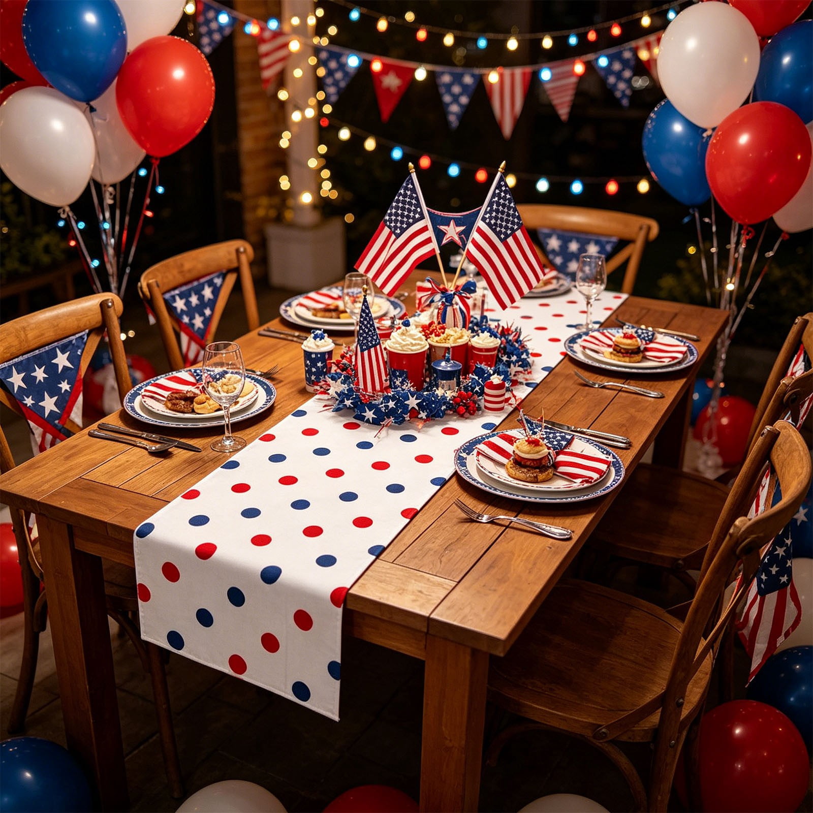 4th Of July Table Runner Independence Day Star Table Runner For Dining ...
