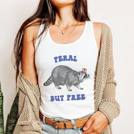 4th Of July Tank Top, Graphic Raccoon Shirt, Independence Day Shirt ...
