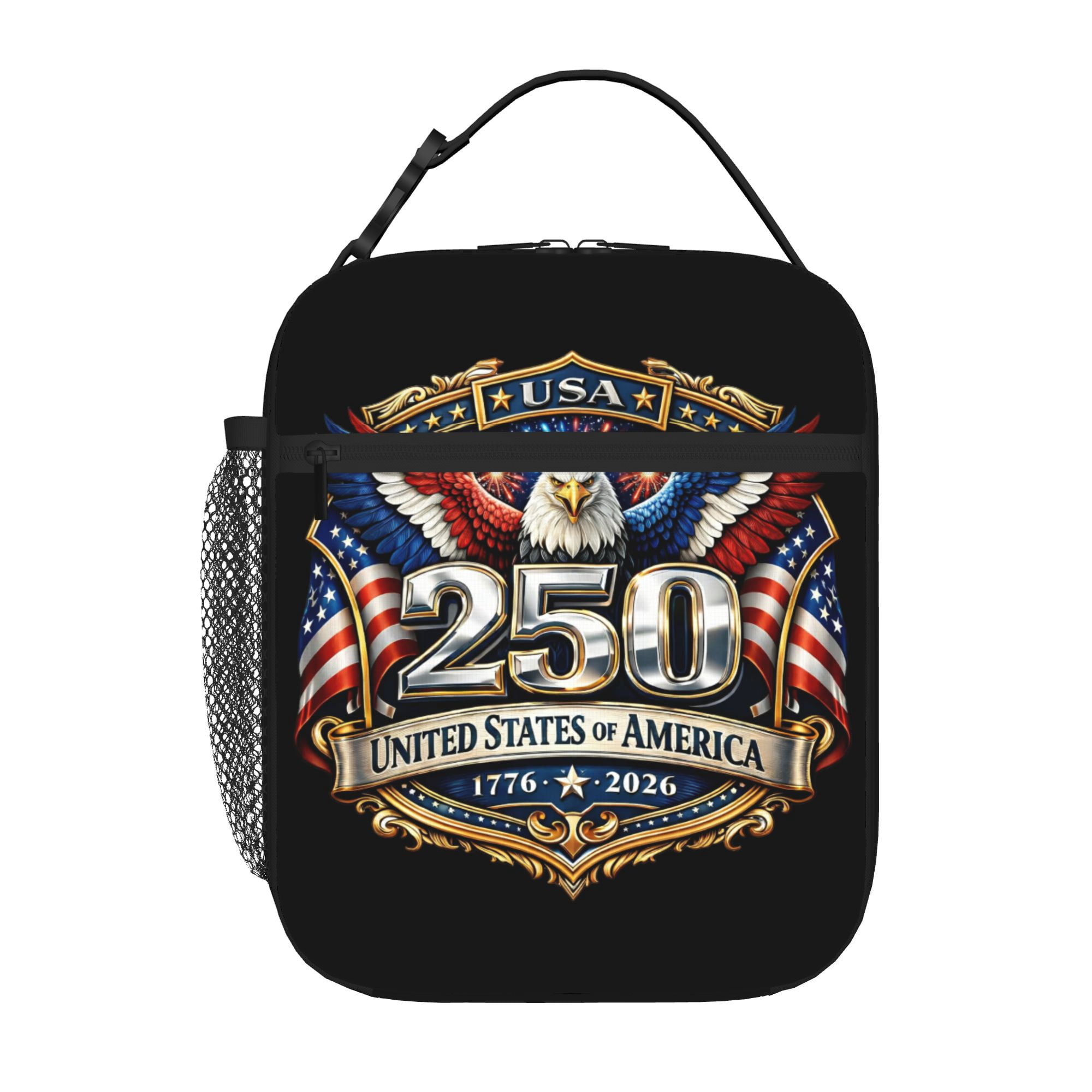 4th Of July USA 250th Anniversary Patriotic Eagle Lunch Bag Tote Bag ...