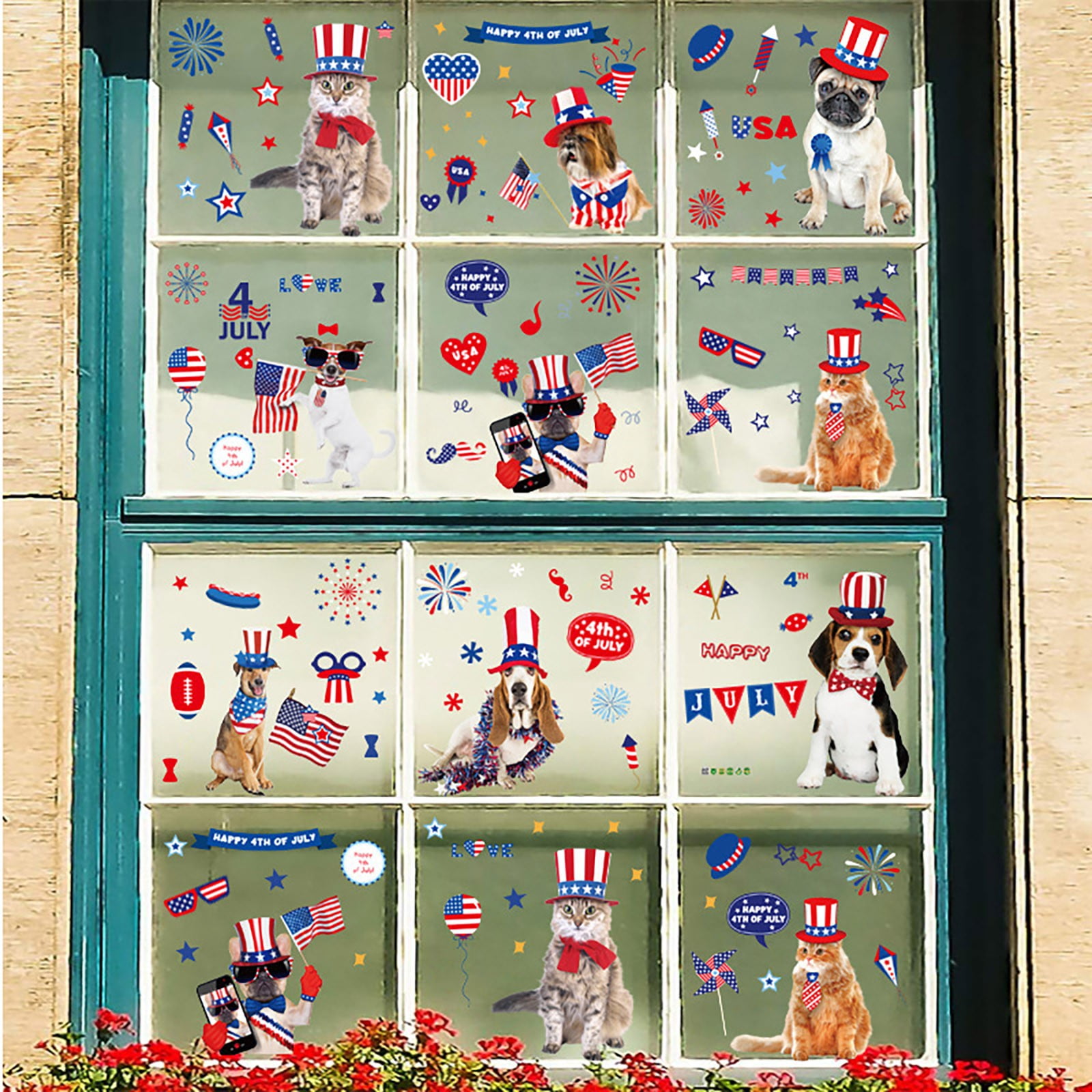 4th Of July Window Clings Patriotic Window Stickers American Flag ...