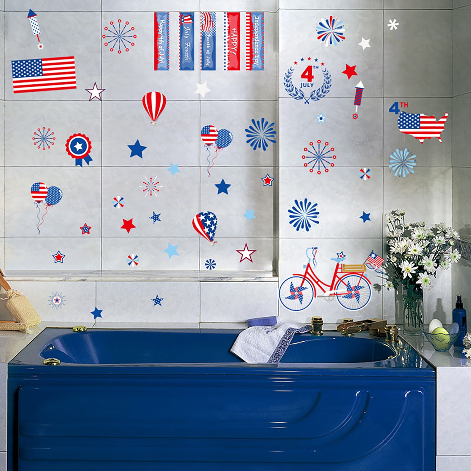 4th Of July Window Clings Patriotic Window Stickers American Flag ...