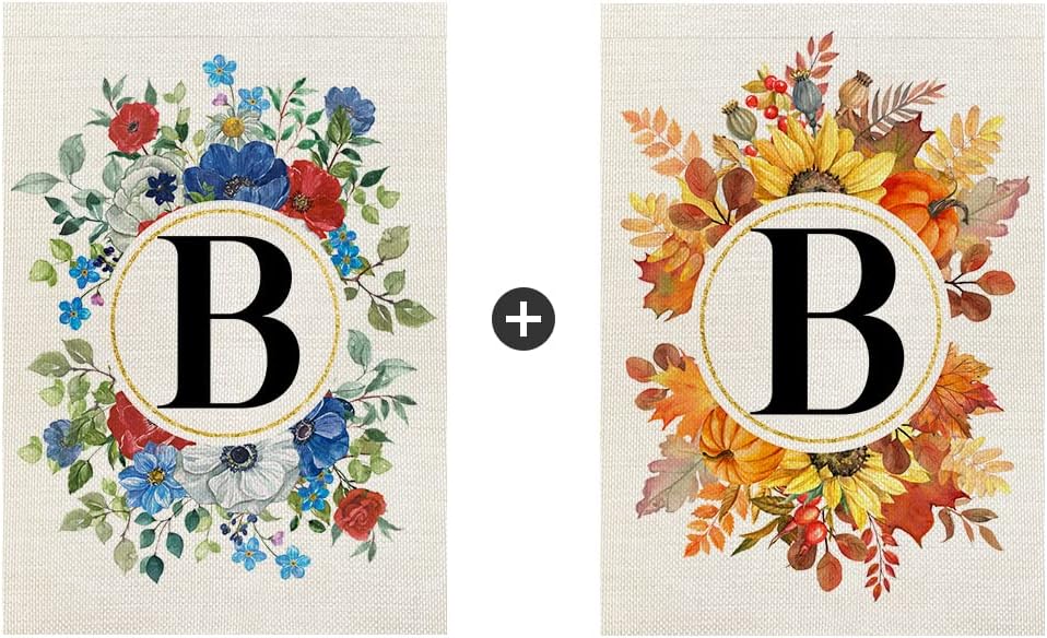 4th Of Julymonogram Letter B Flag Floral Small Family Last Name Initial ...