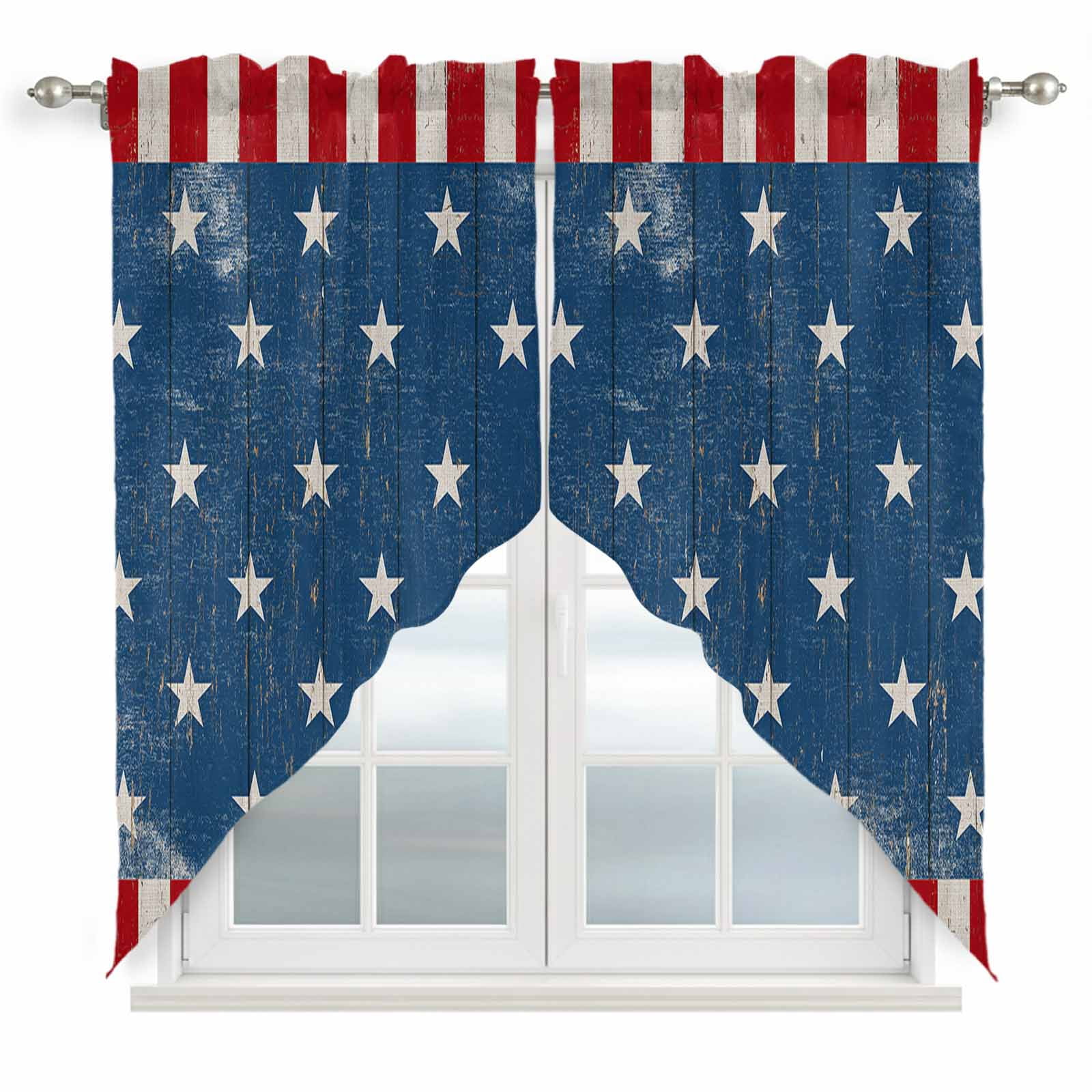 4th of Swag Curtain Valance for Small Windows, July Patriotic American ...