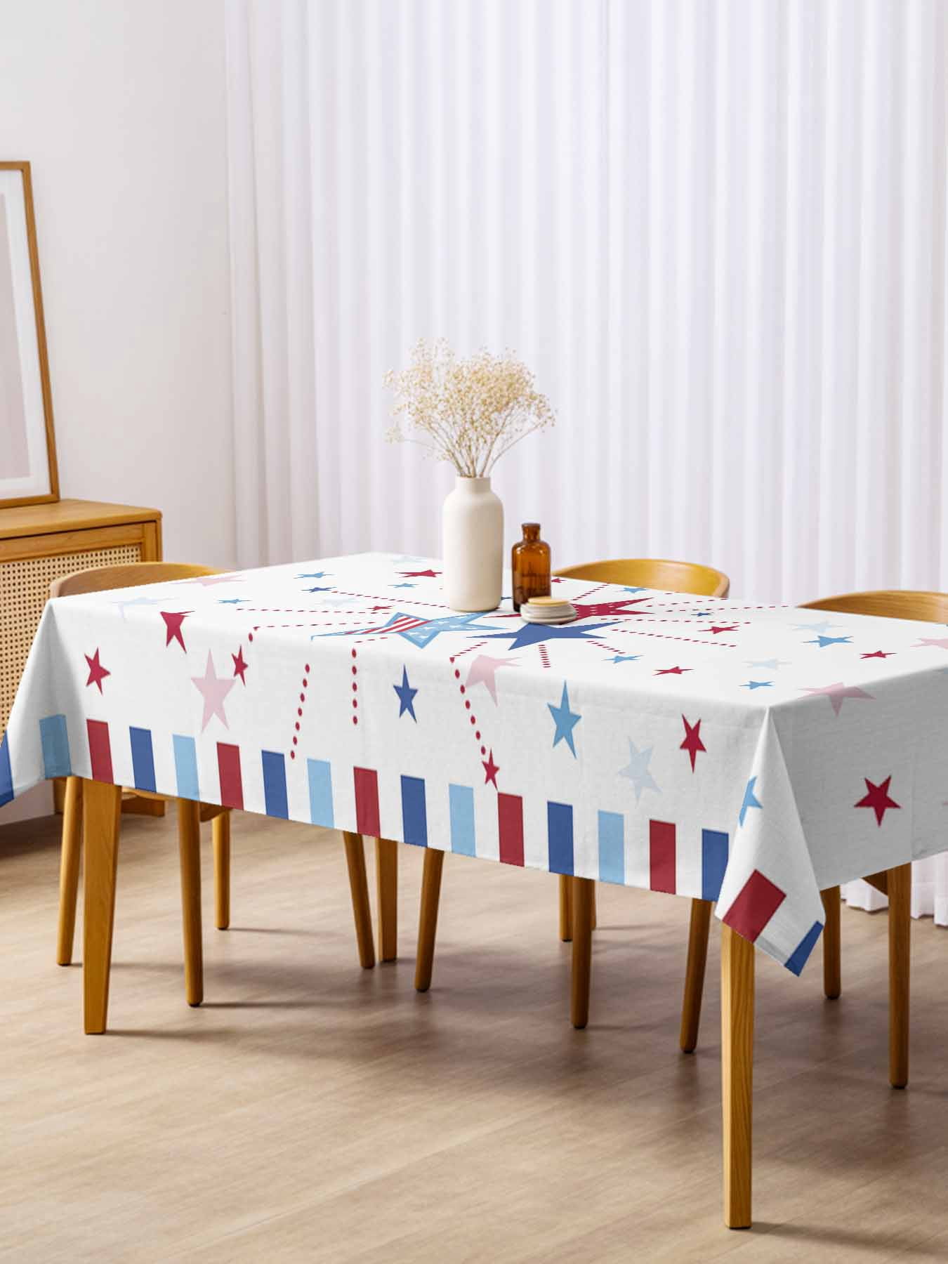 4th of Table Cloth 54x108 Inch Rectangle, July Patriotic Independence ...