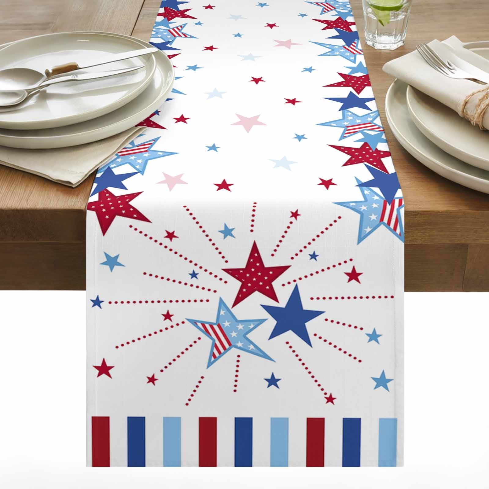 4th of Table Runner 13x108 inch July Patriotic Independence Day USA ...